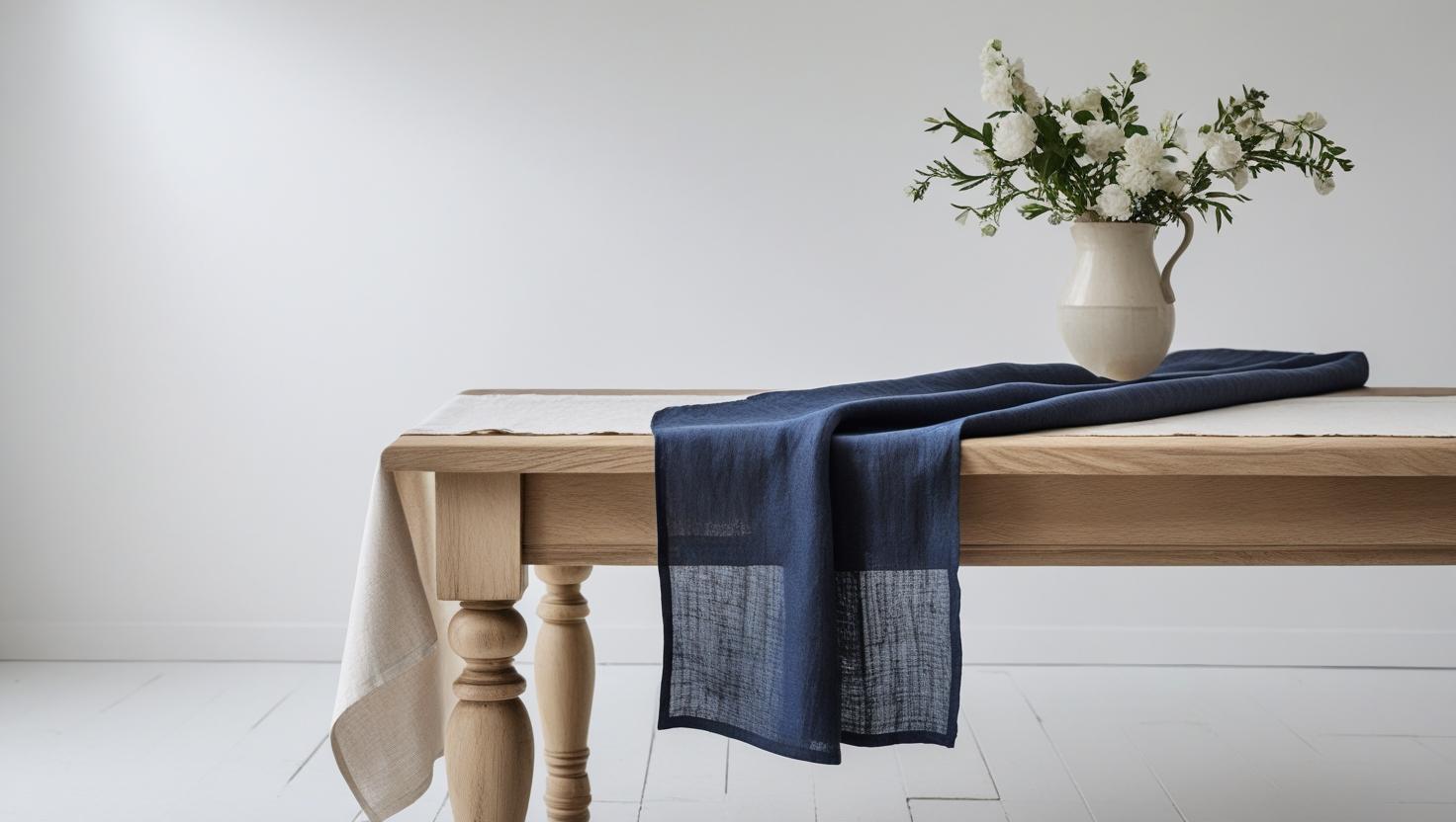 Irish Linen Table Runner- Plain Navy – LINEN SHIRT COMPANY